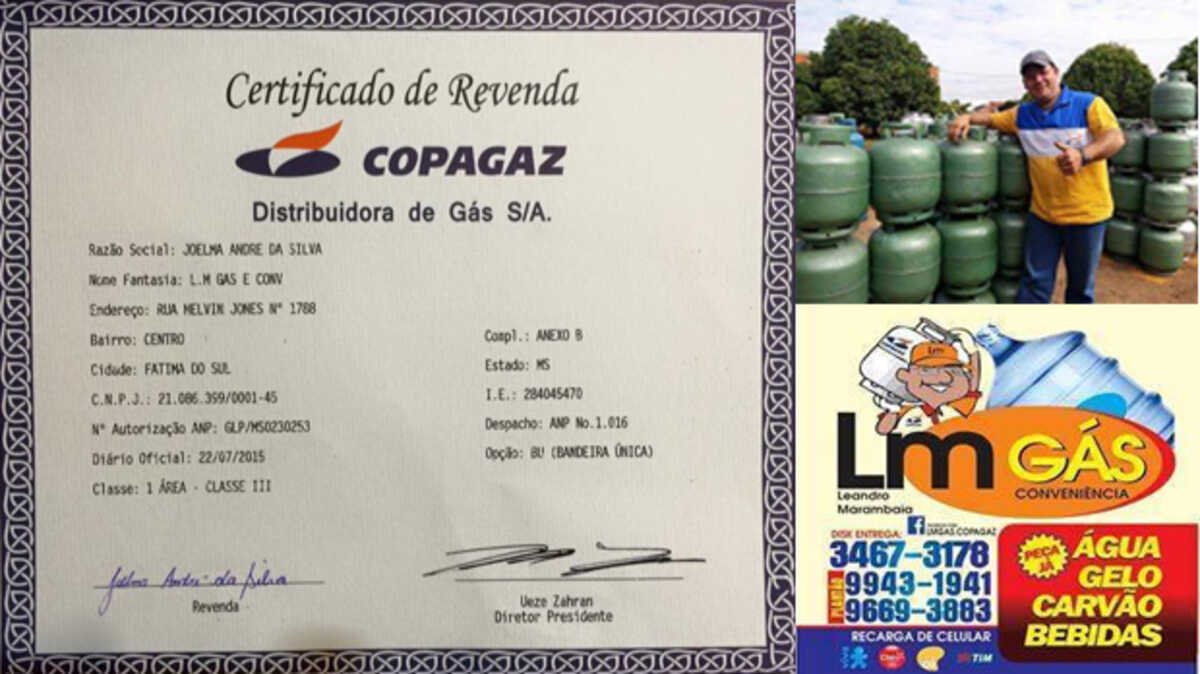 LM Gás recebe certificado de revenda Copagaz; a única em FÁTIMA DO SUL ...