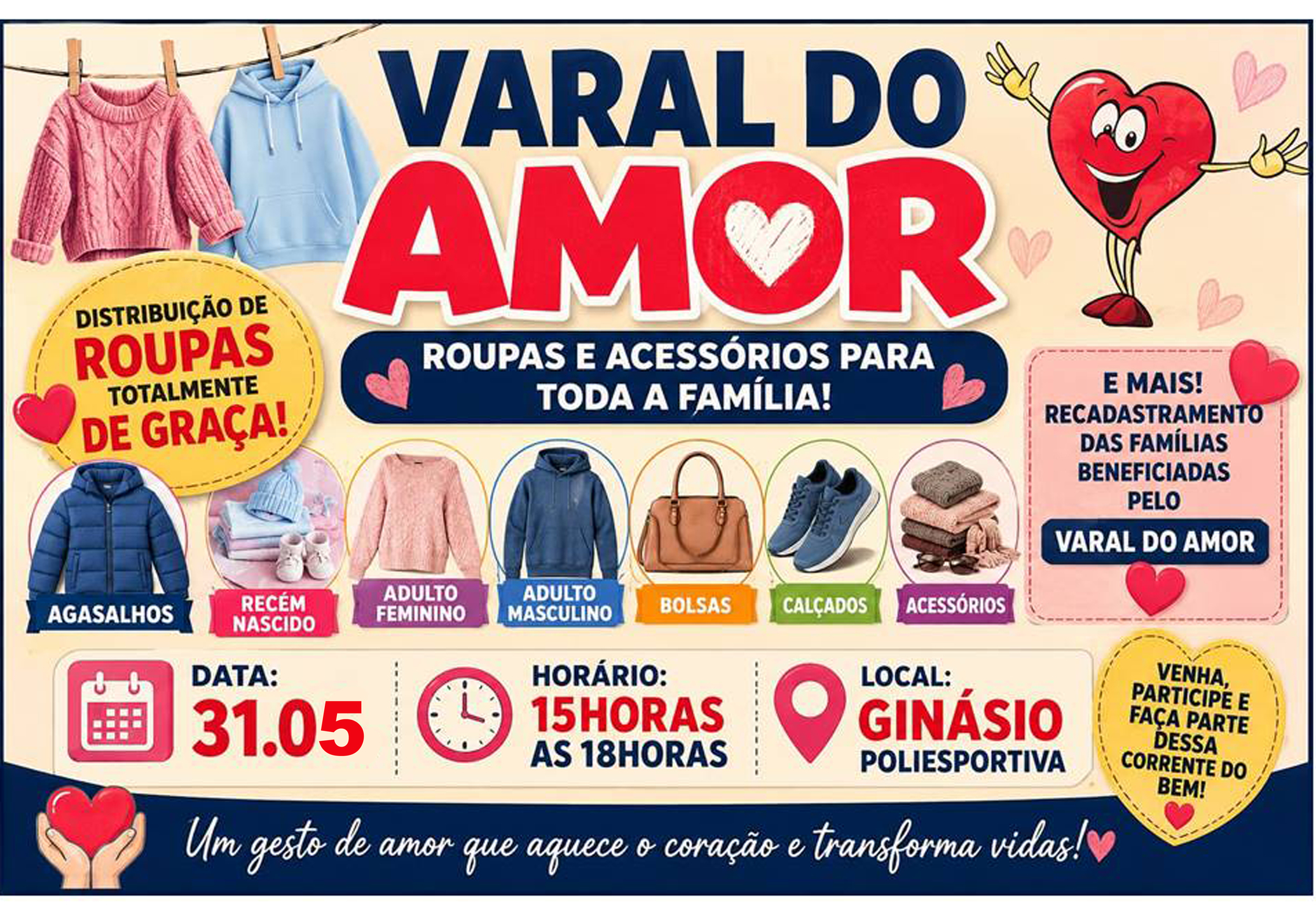 Varal do Amor Realiza Mutirão de Doações Neste Domingo na Poliespotiva ...